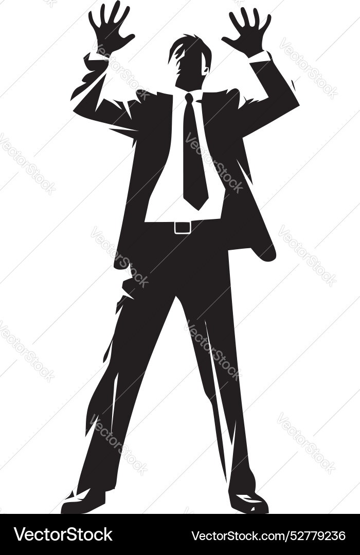 Executive anxiety panicked businessman emblem Vector Image