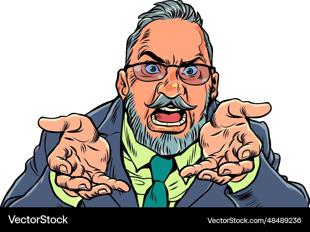 Frustrated boss or employee customer Royalty Free Vector