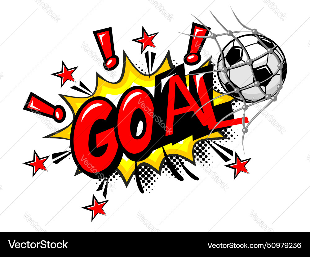 Goal football soccer comic icon Royalty Free Vector Image