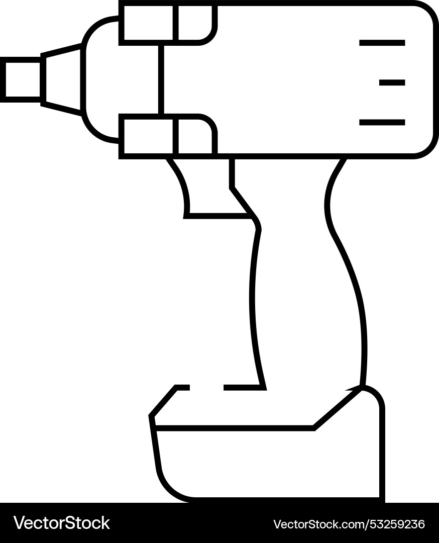 Impact wrench line icon Royalty Free Vector Image