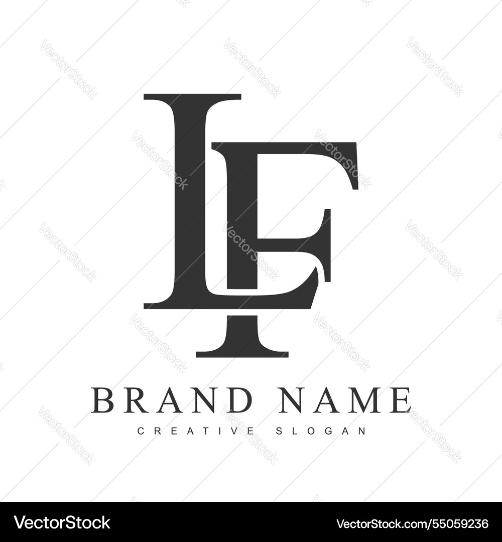 Lf trendy logotype template initial letter l Vector Image