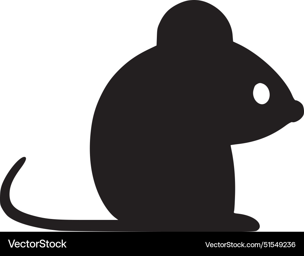 Mouse - minimalist and flat logo Royalty Free Vector Image