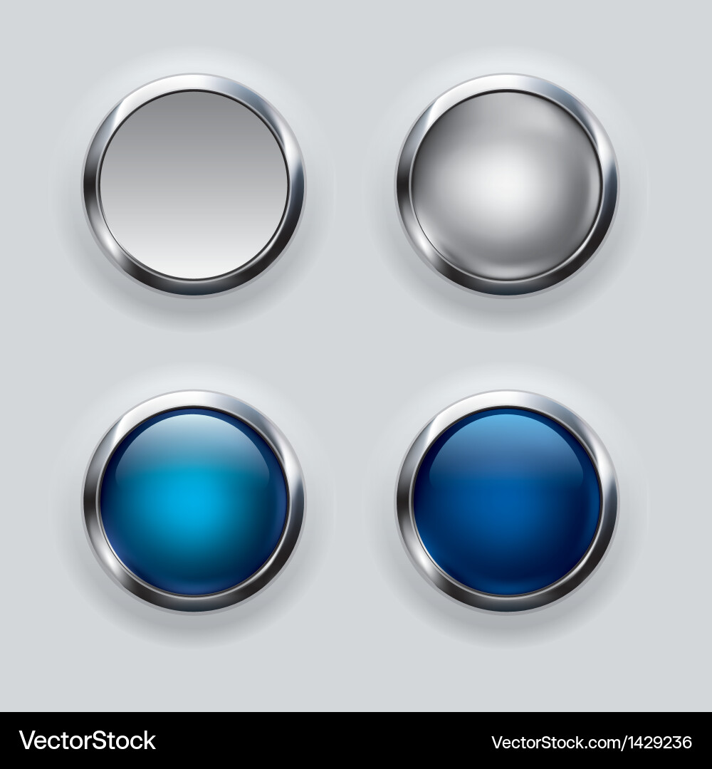 Silver button background Royalty Free Vector Image
