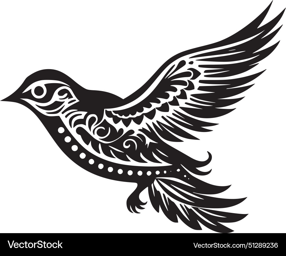 Sparrow - black and white Royalty Free Vector Image