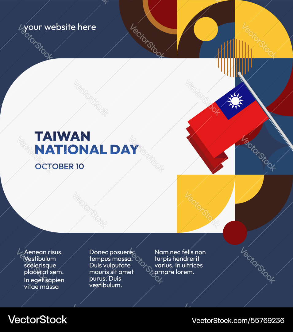 Taiwan double tenth day poster holiday background Vector Image