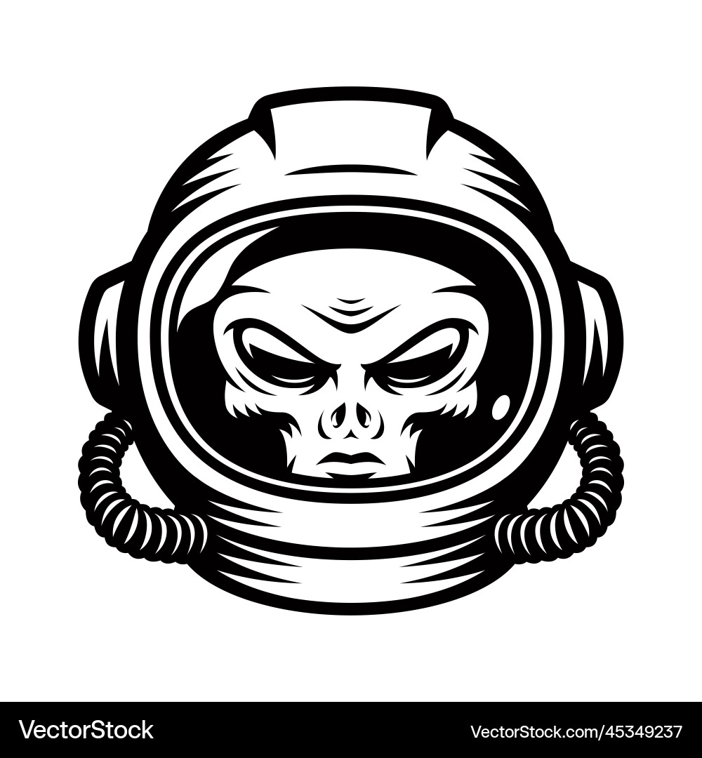 Alien in an astronaut helmet Royalty Free Vector Image