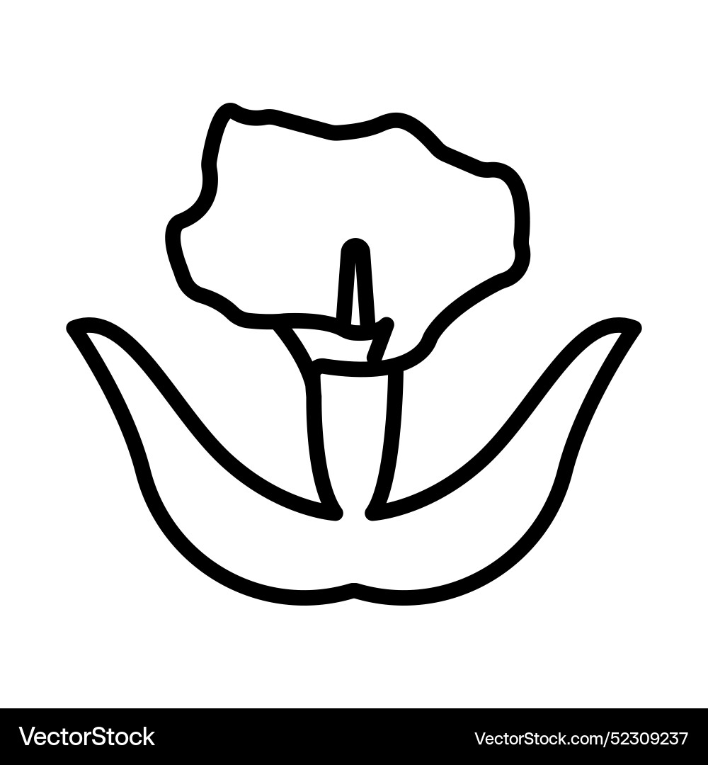 Calla icon linear logo mark in black and white Vector Image
