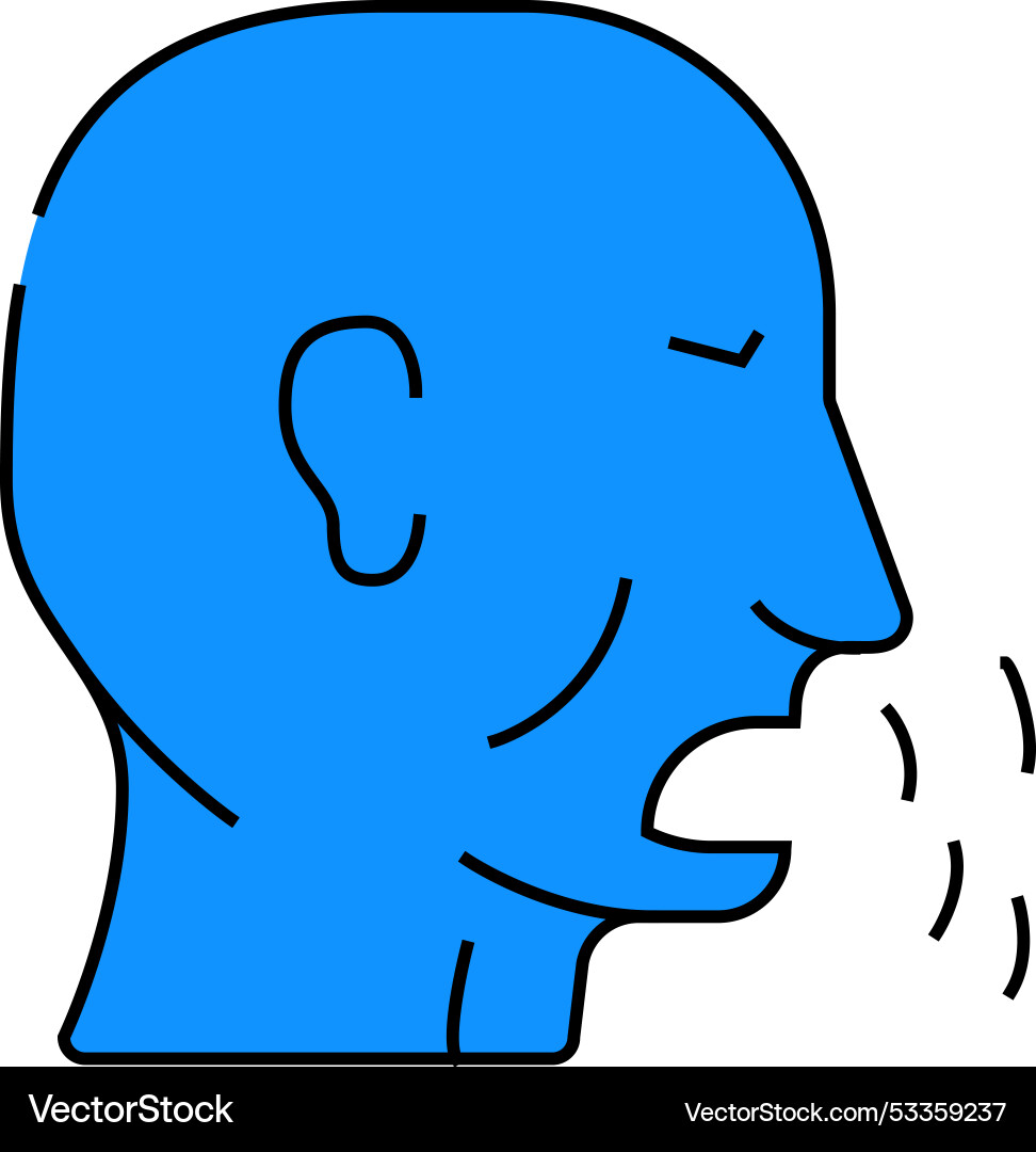 Cough disease icon color Royalty Free Vector Image