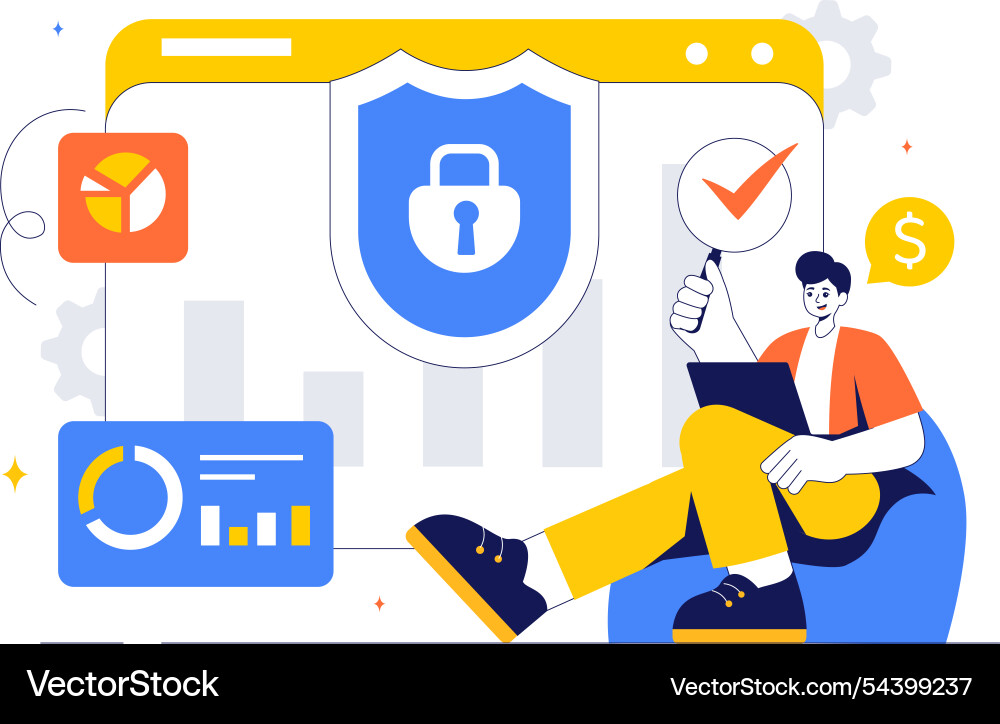 Cyber threat analysis featuring vulnerability Vector Image