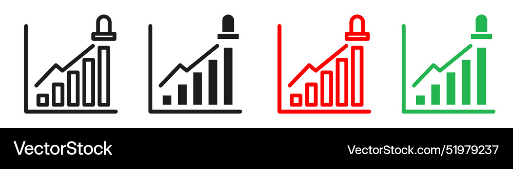 Death rate growth icon mark in filled style Vector Image