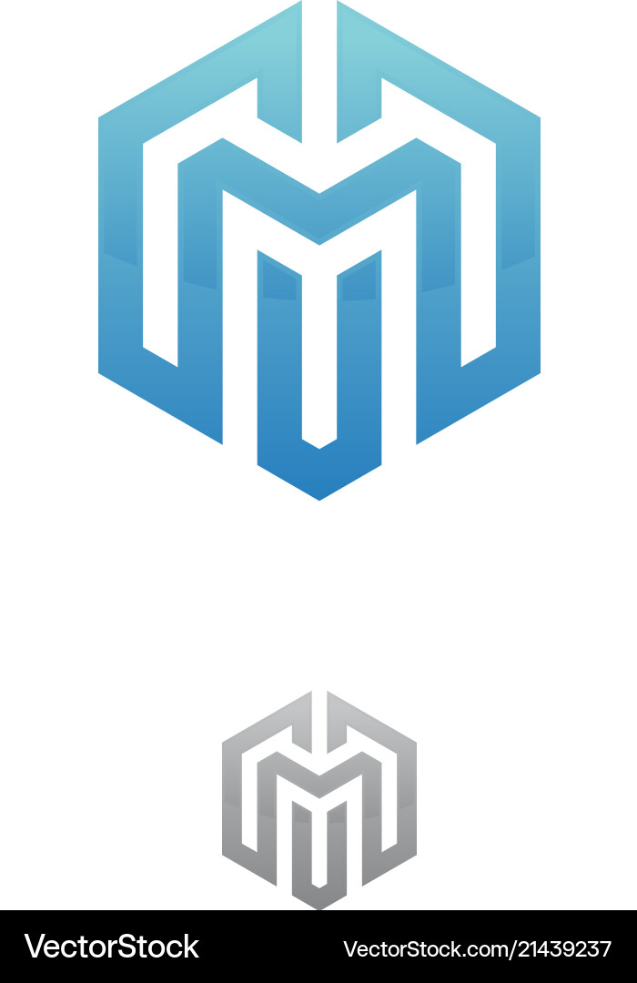 Hexagon letter m Royalty Free Vector Image - VectorStock