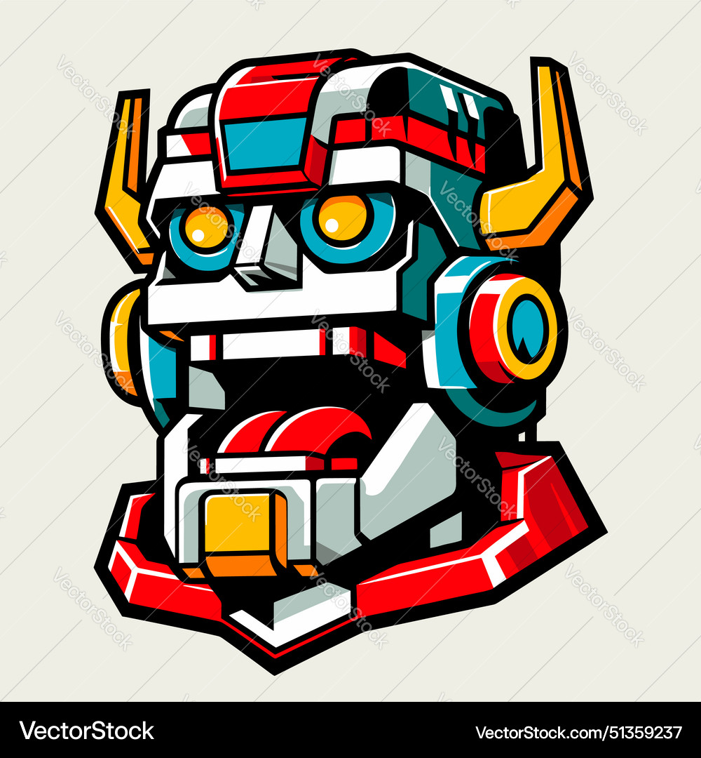 Robot head Royalty Free Vector Image - VectorStock