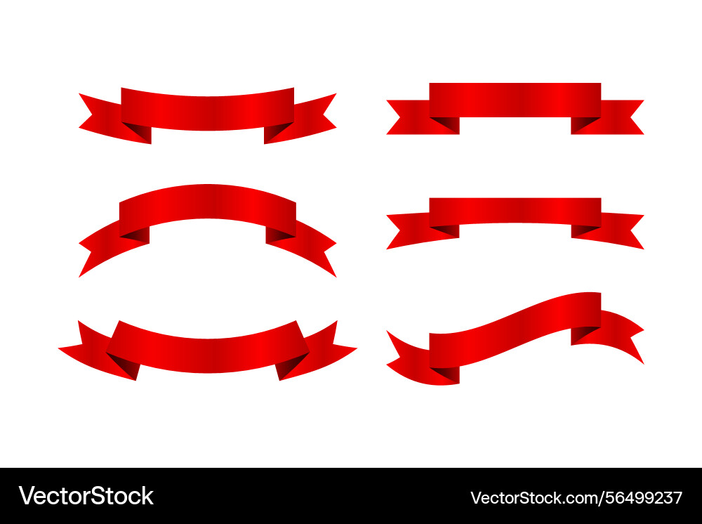 Set of red ribbon design Royalty Free Vector Image