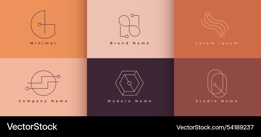 Simple logo designs set of six Royalty Free Vector Image