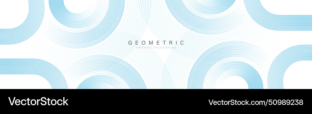 Abstract blue circular lines background geometric Vector Image