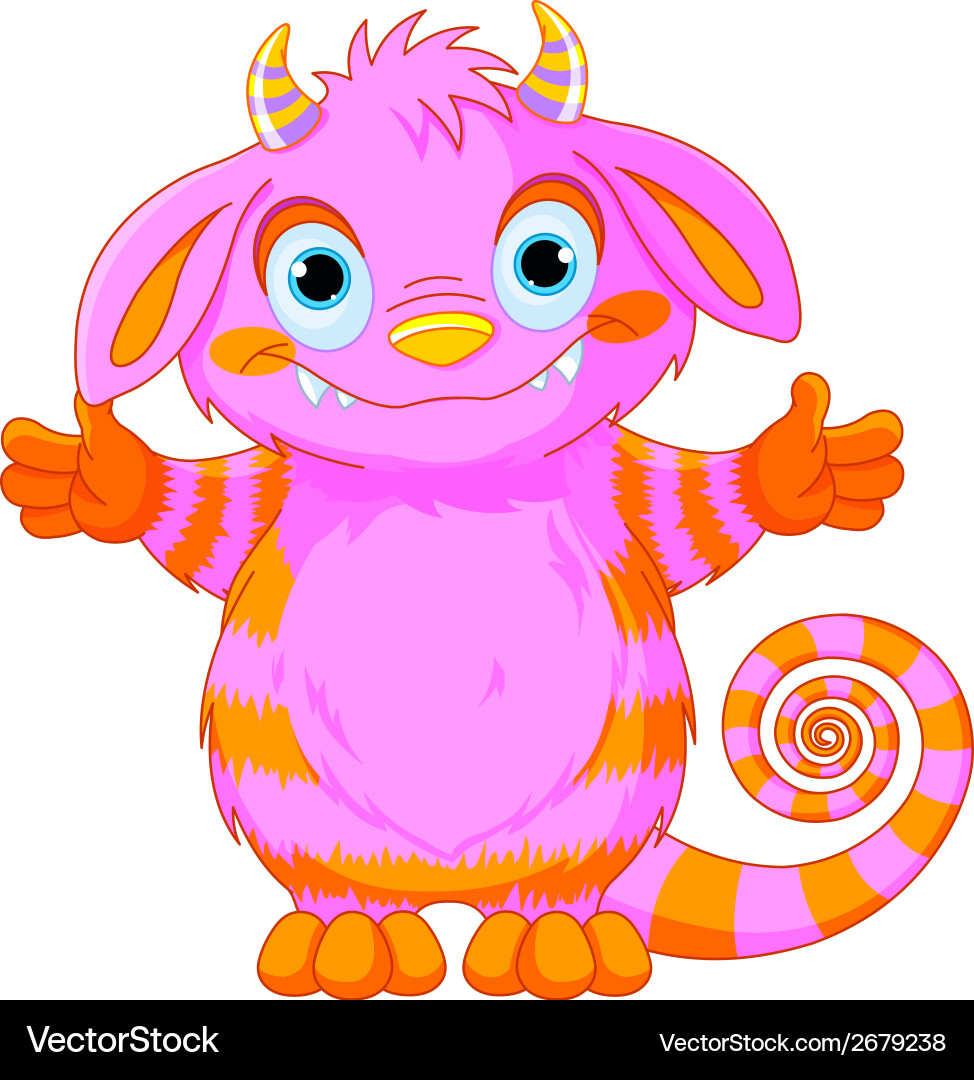Adorable Striped Monster Royalty Free Vector Image