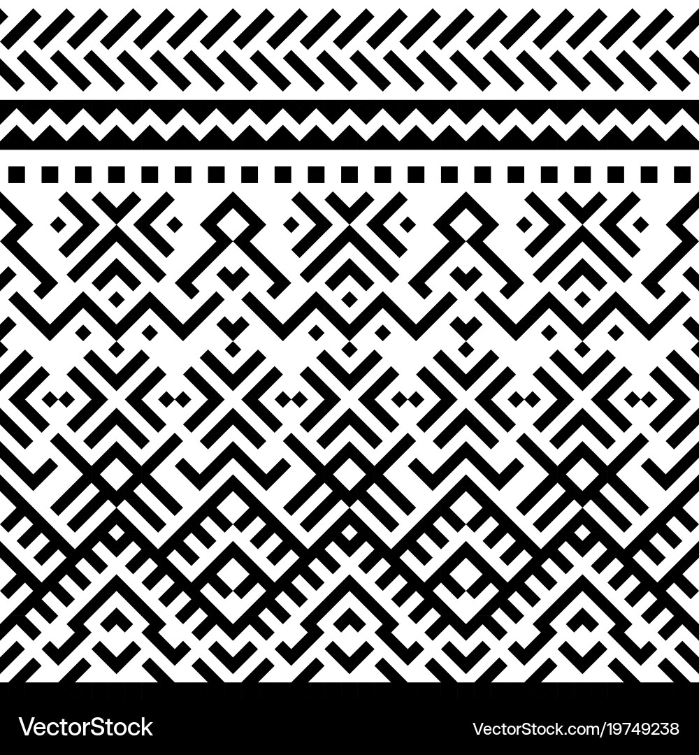 Geometric tribal monochrome pattern with ethnic Vector Image