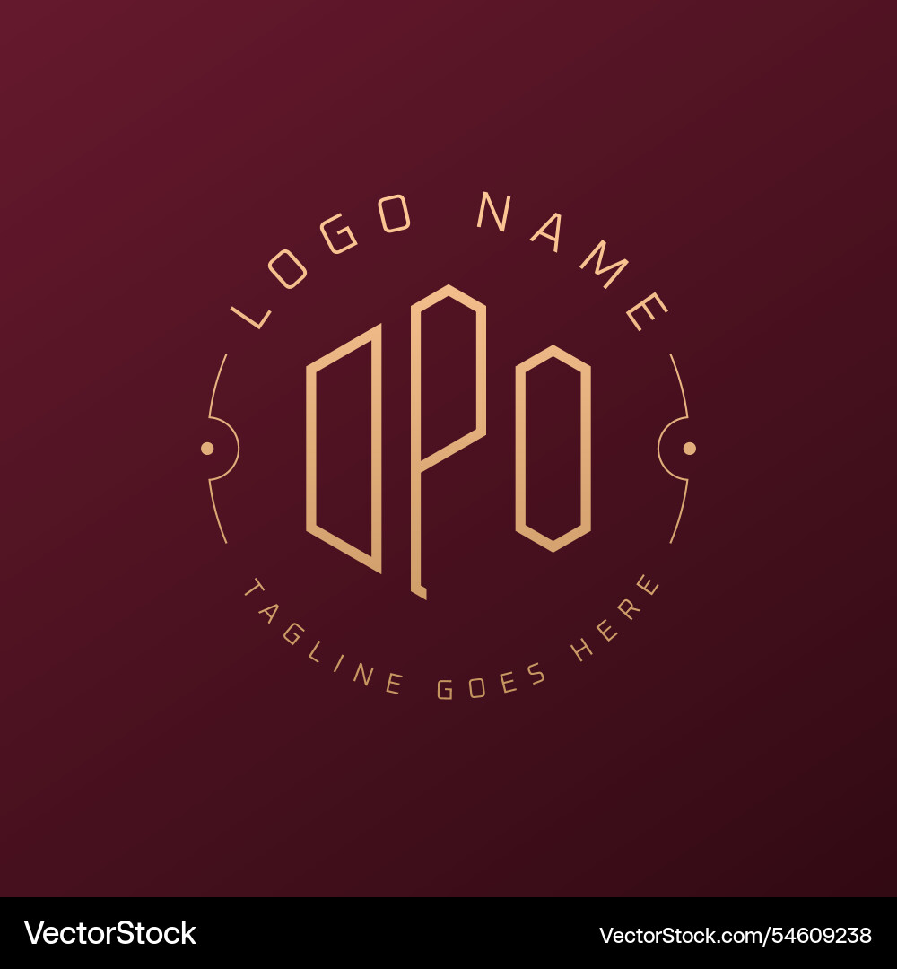 Luxury dpo logo design elegant letter Royalty Free Vector
