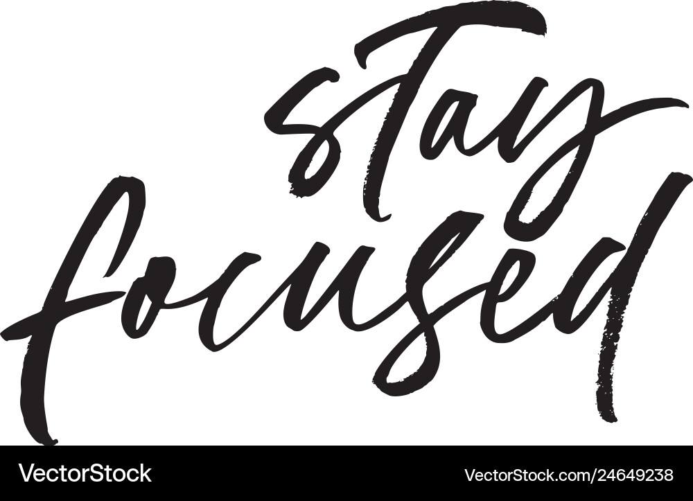Stay focused phrase modern calligraphy Royalty Free Vector