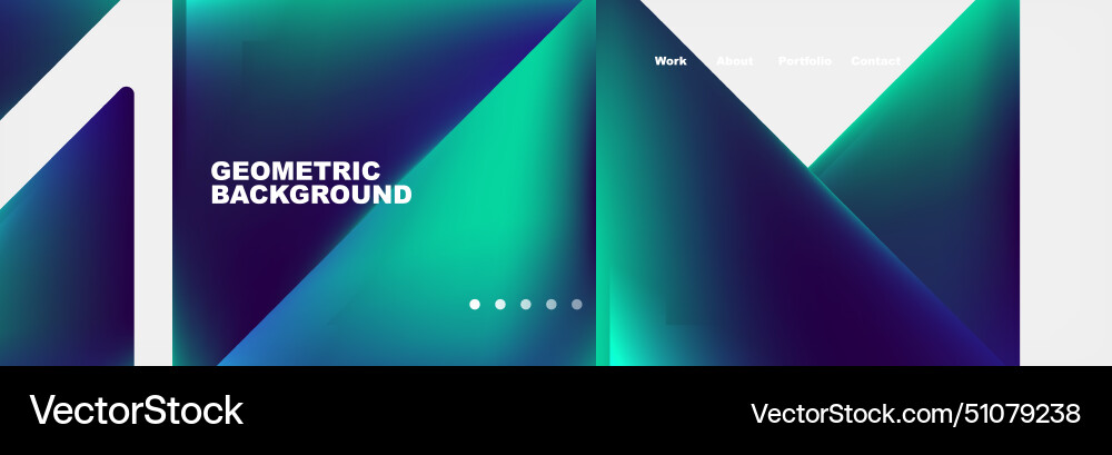 Symmetrical design with azure and aqua triangles Vector Image