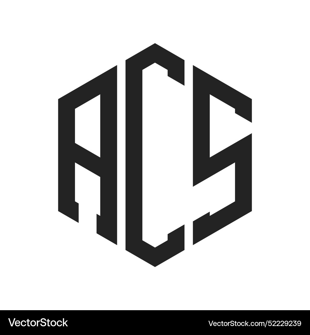 Acs logo design initial letter monogram Royalty Free Vector
