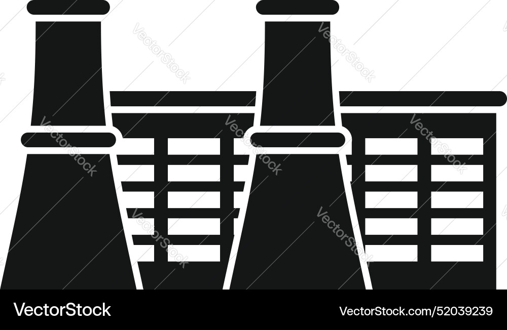 Big modern factory building with two chimneys Vector Image