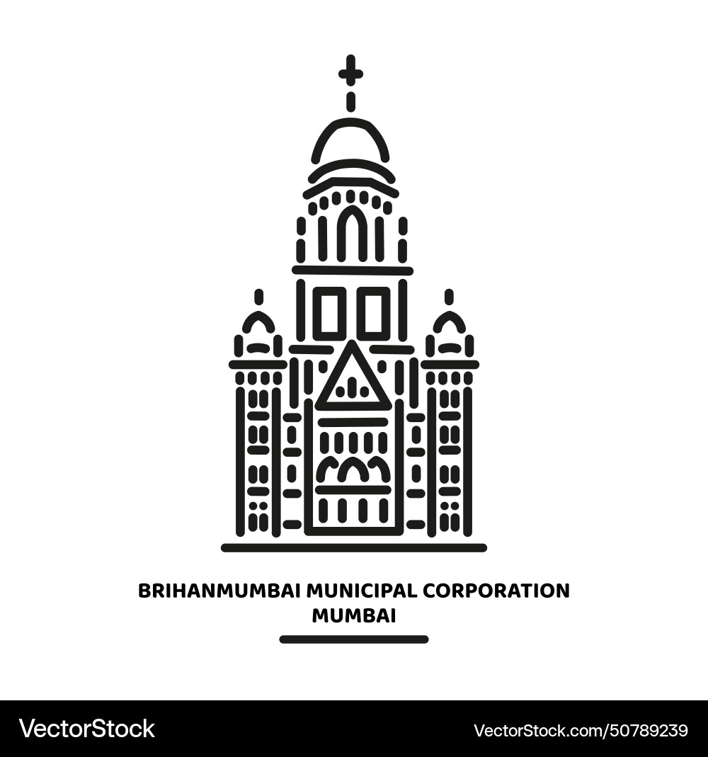 Bmc mumbai building icon Royalty Free Vector Image