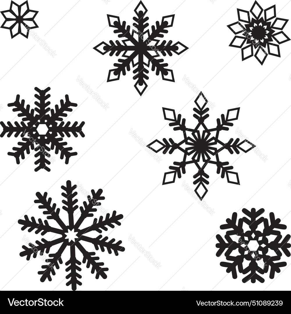 Decorative snowflakes collection Royalty Free Vector Image