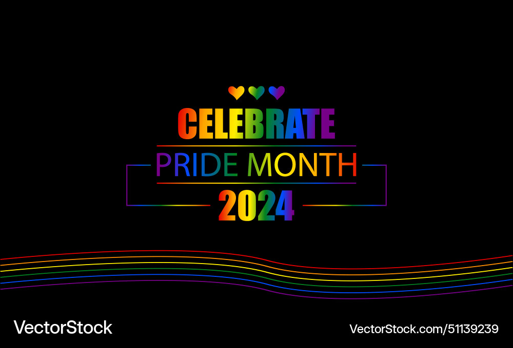 Diverse expression text design for pride month Vector Image