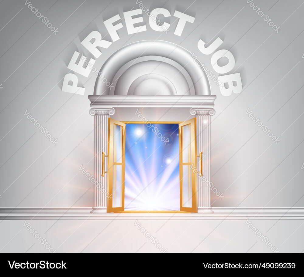 Door to the perfect job Royalty Free Vector Image