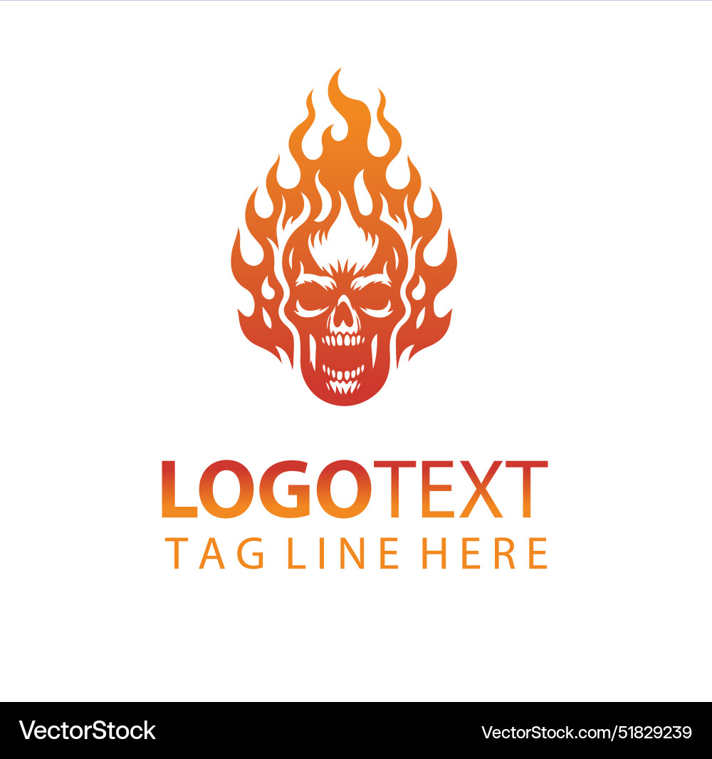 Flaming skull logo Royalty Free Vector Image - VectorStock