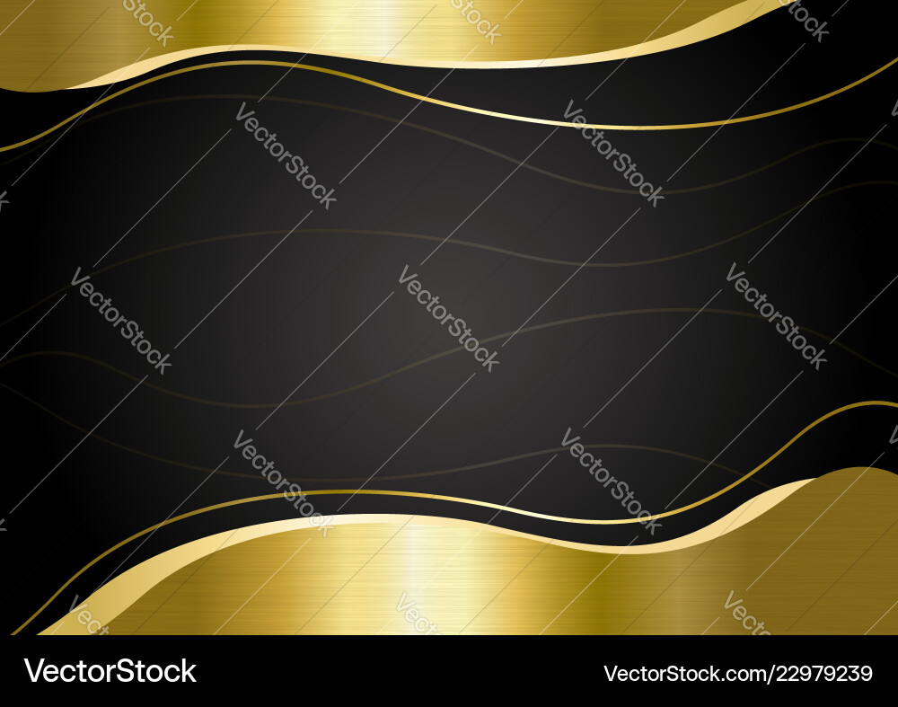 Gold Metal Banner on Black Royalty Free Vector Image