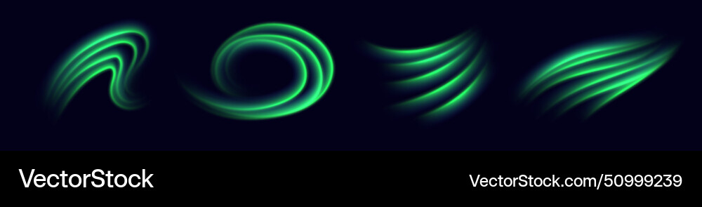 Green speed lines light in motion glowing Vector Image
