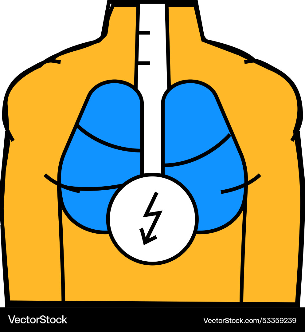 Pain in lungs icon color Royalty Free Vector Image