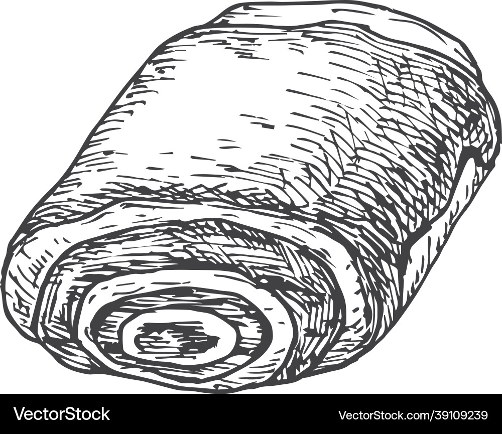 Roll bun hand drawn doodle Royalty Free Vector Image
