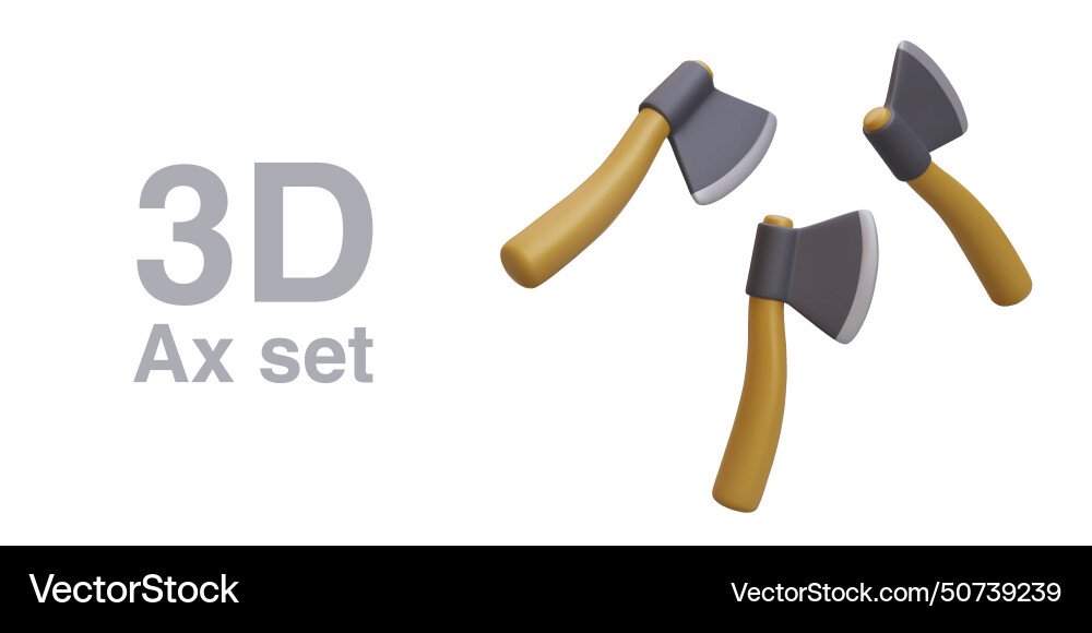Set of realistic axes in different positions Vector Image