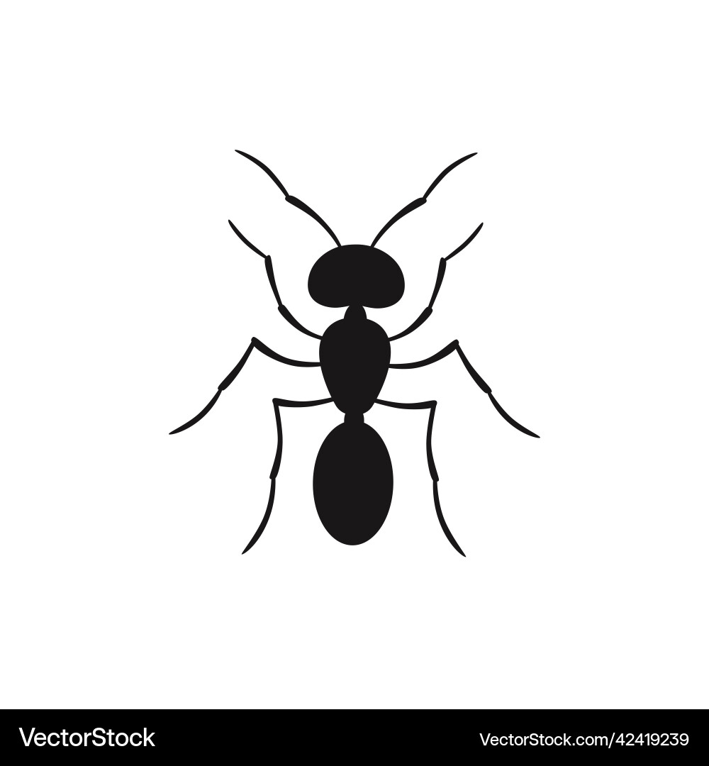 Silhouette ant top view logo template insect Vector Image
