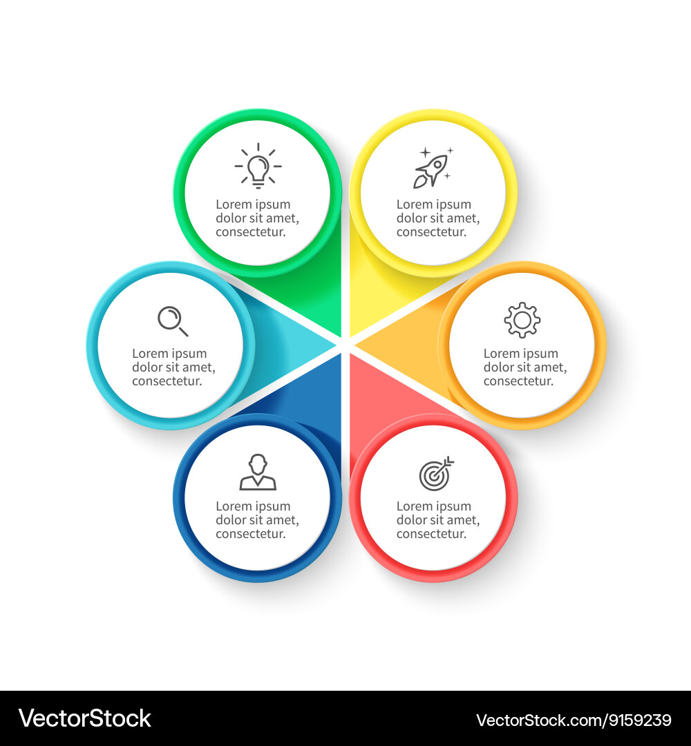 Six-Step Circular Diagram Royalty Free Vector Image