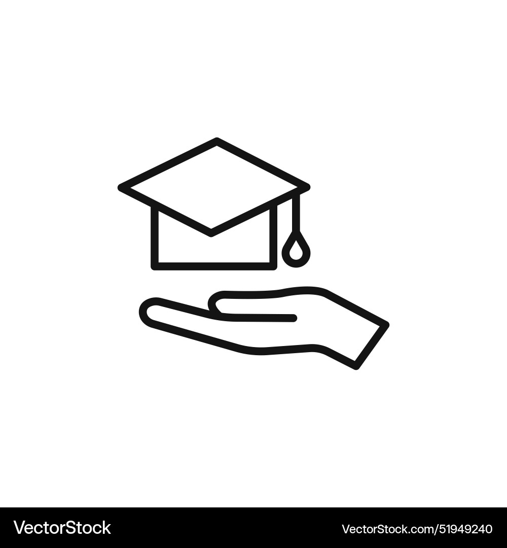 Accessible or free education logo sign outline Vector Image