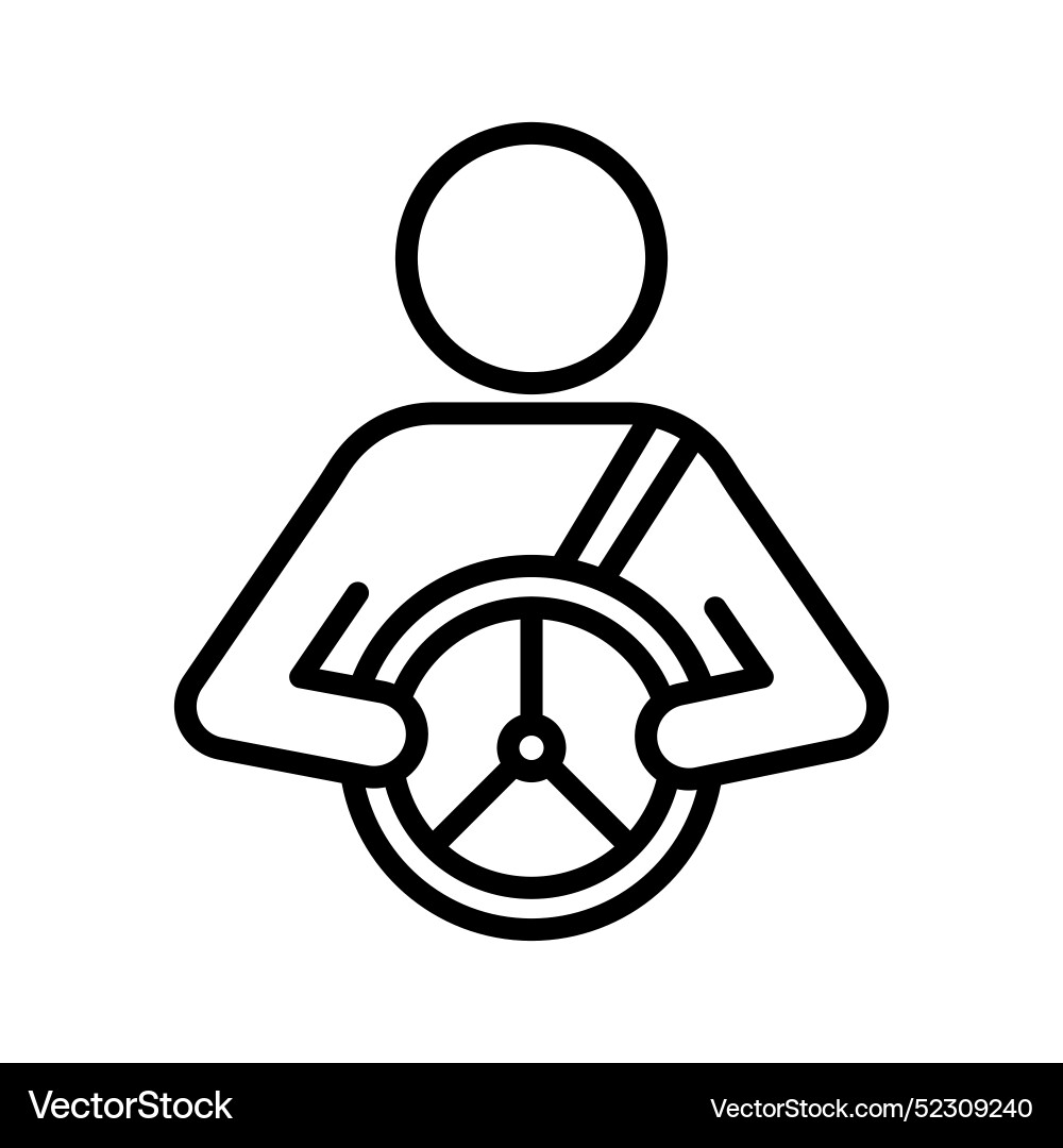 Car driver icon linear logo mark in black Vector Image