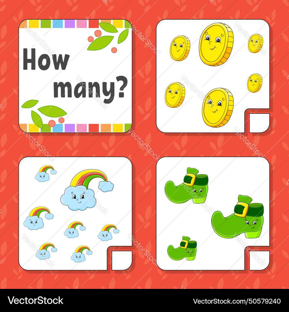 Counting game for children happy characters Vector Image