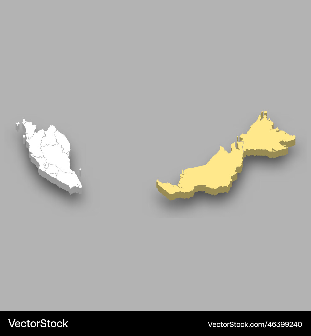 East region location within malaysia map Vector Image