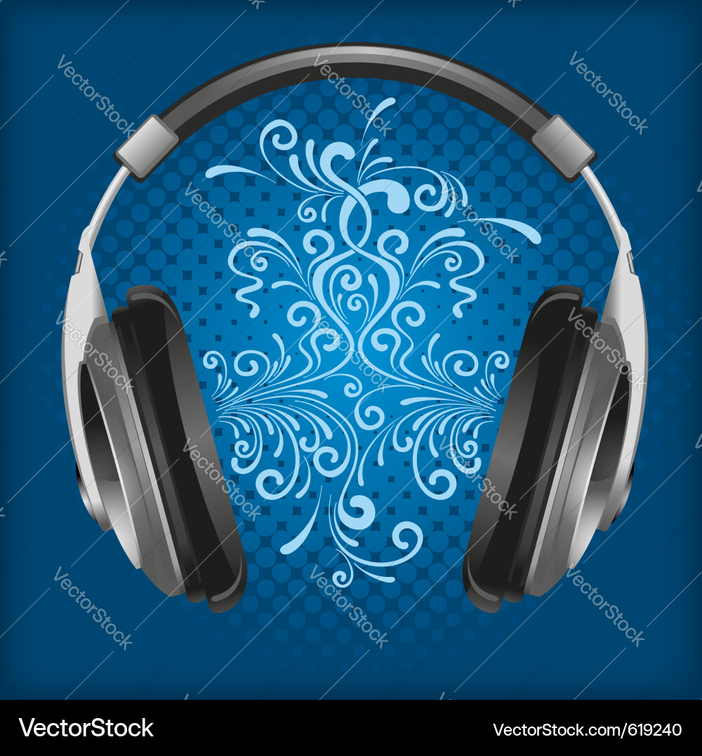 Ornamental Headphones Royalty Free Vector Image