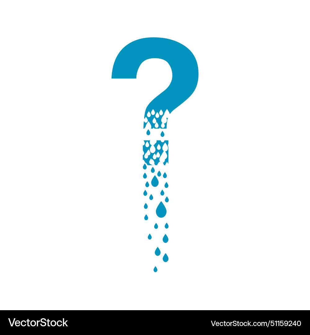 Question mark dissolves into droplets drops Vector Image