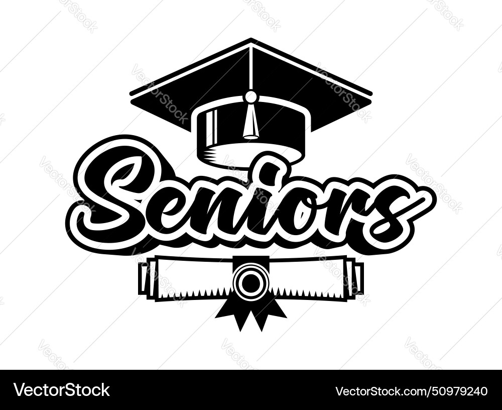 Senior graduate class logo Royalty Free Vector Image