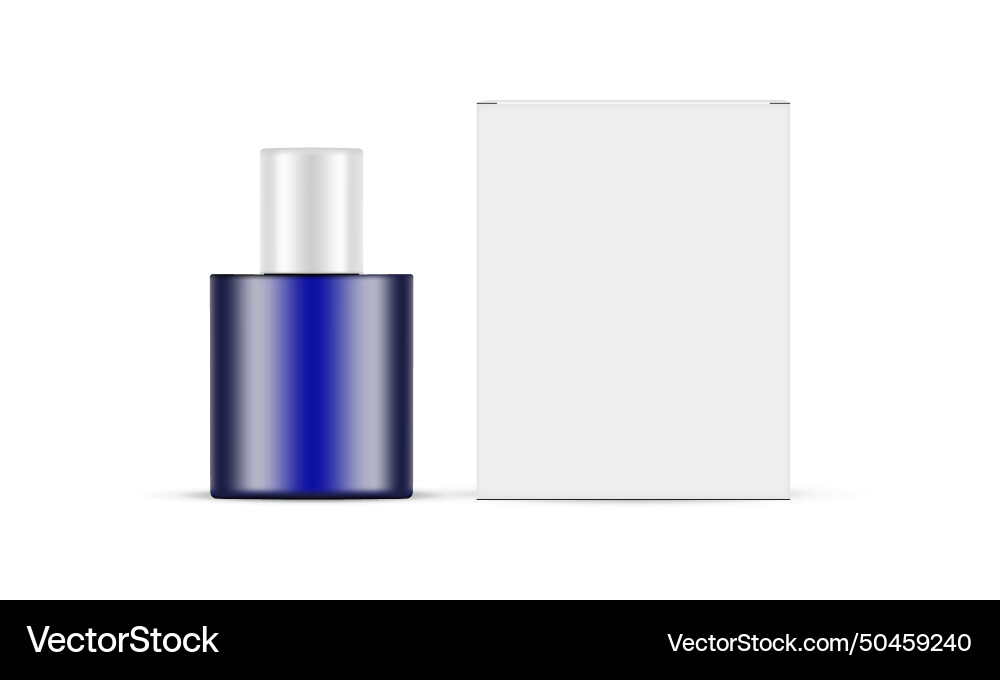 Small blue cosmetic bottle packaging box Vector Image