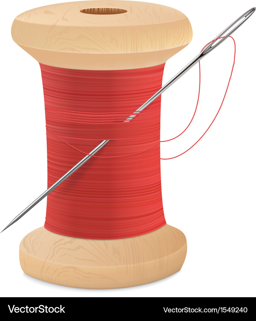Spool thread needle Royalty Free Vector Image - VectorStock