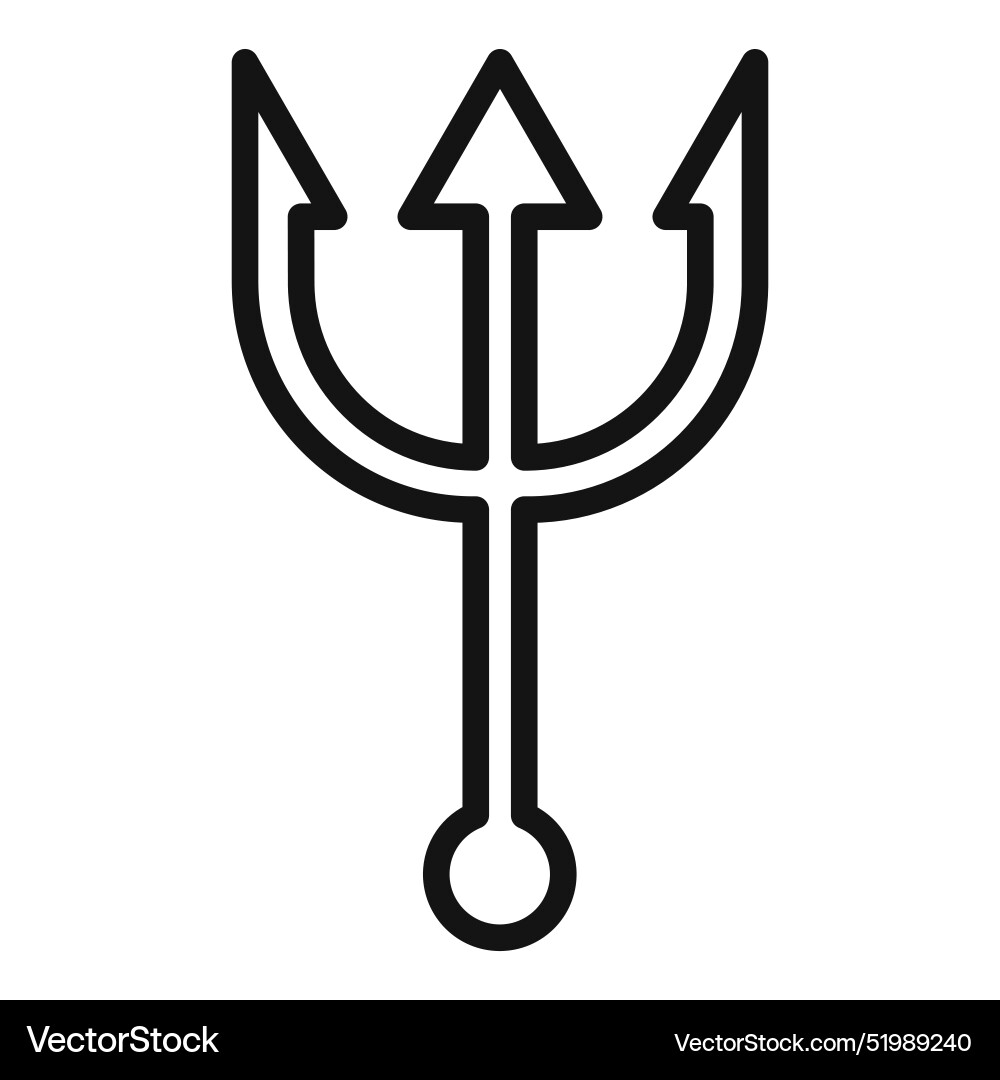 Trident and poseidon icon mark in filled style Vector Image