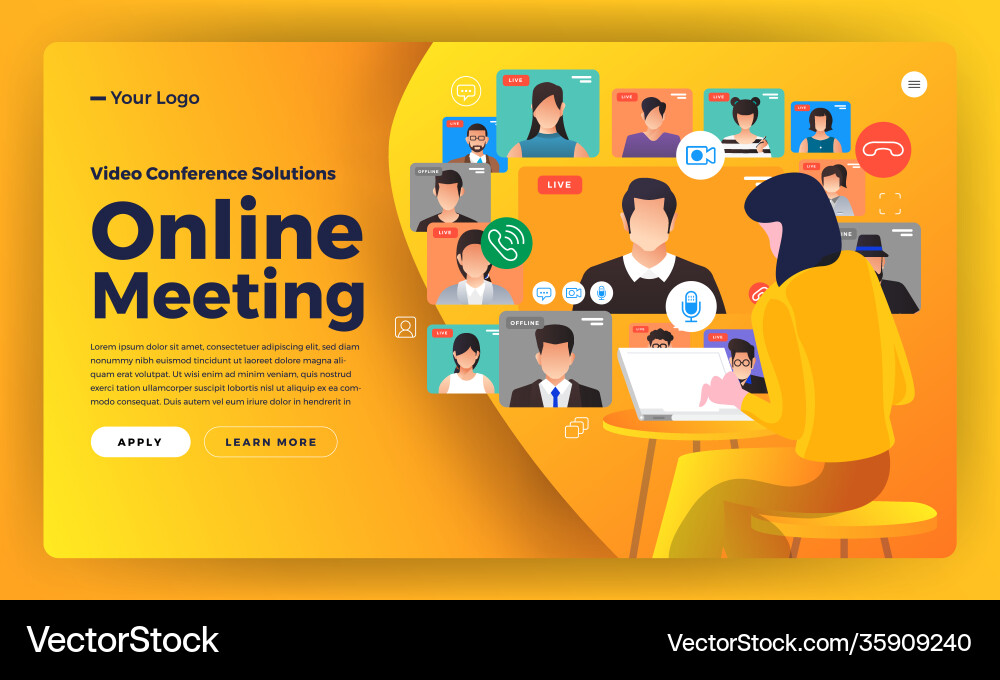 Video conference 18 Royalty Free Vector Image - VectorStock