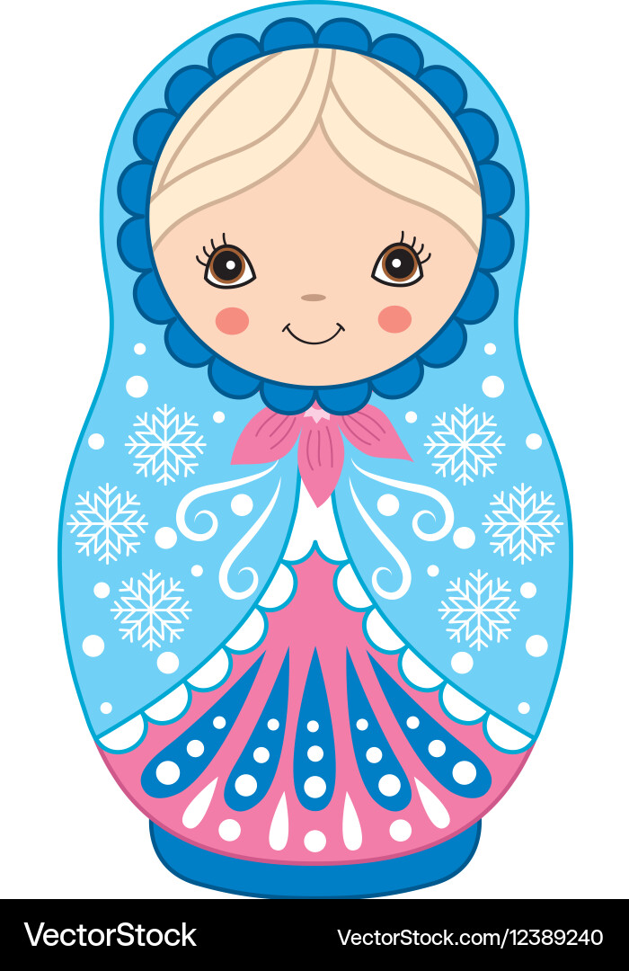 Winter matryoshka Royalty Free Vector Image - VectorStock